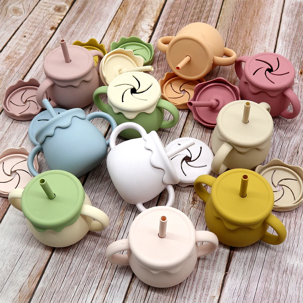 Wholesale Factory Laser Logo New Color No Spill Baby Cups Silicon Baby ...