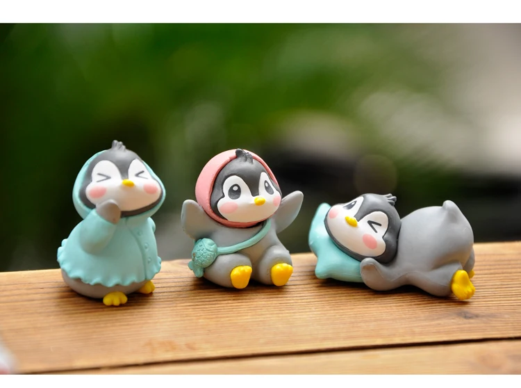 Cartoon Penguin Miniature Figurine Resin Craft Succulent Potted Plants ...