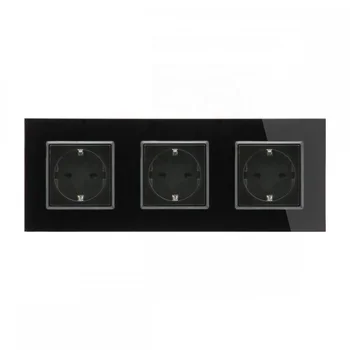 Smartdust Eu Standard Big Panel 3 Way 16a Triple Wall Socket Crystal ...