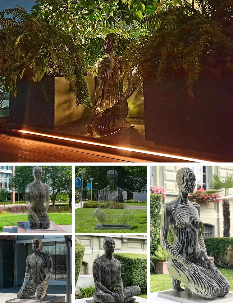 Famous Modern Disappear Abstract Stainless Steel Woman Figure Sculpture ...