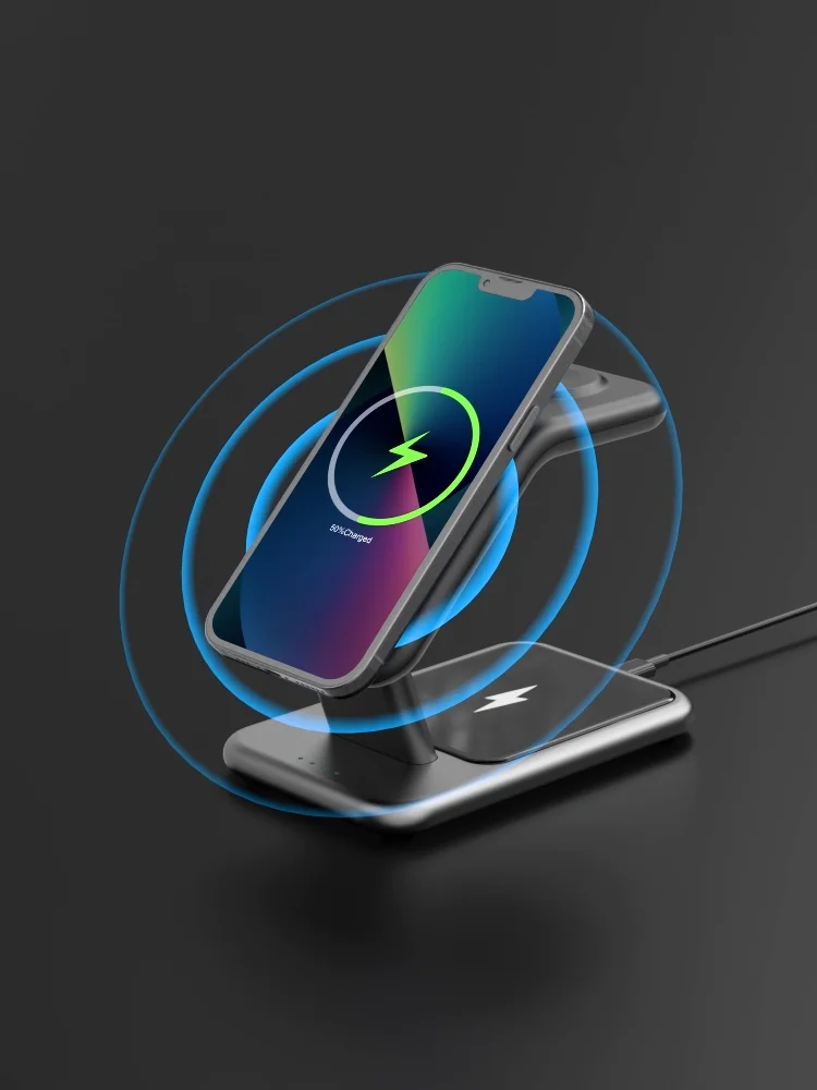 Fast Charged 2024 Three-in-one 15w Magnetic Wireless Charger Featuring ...