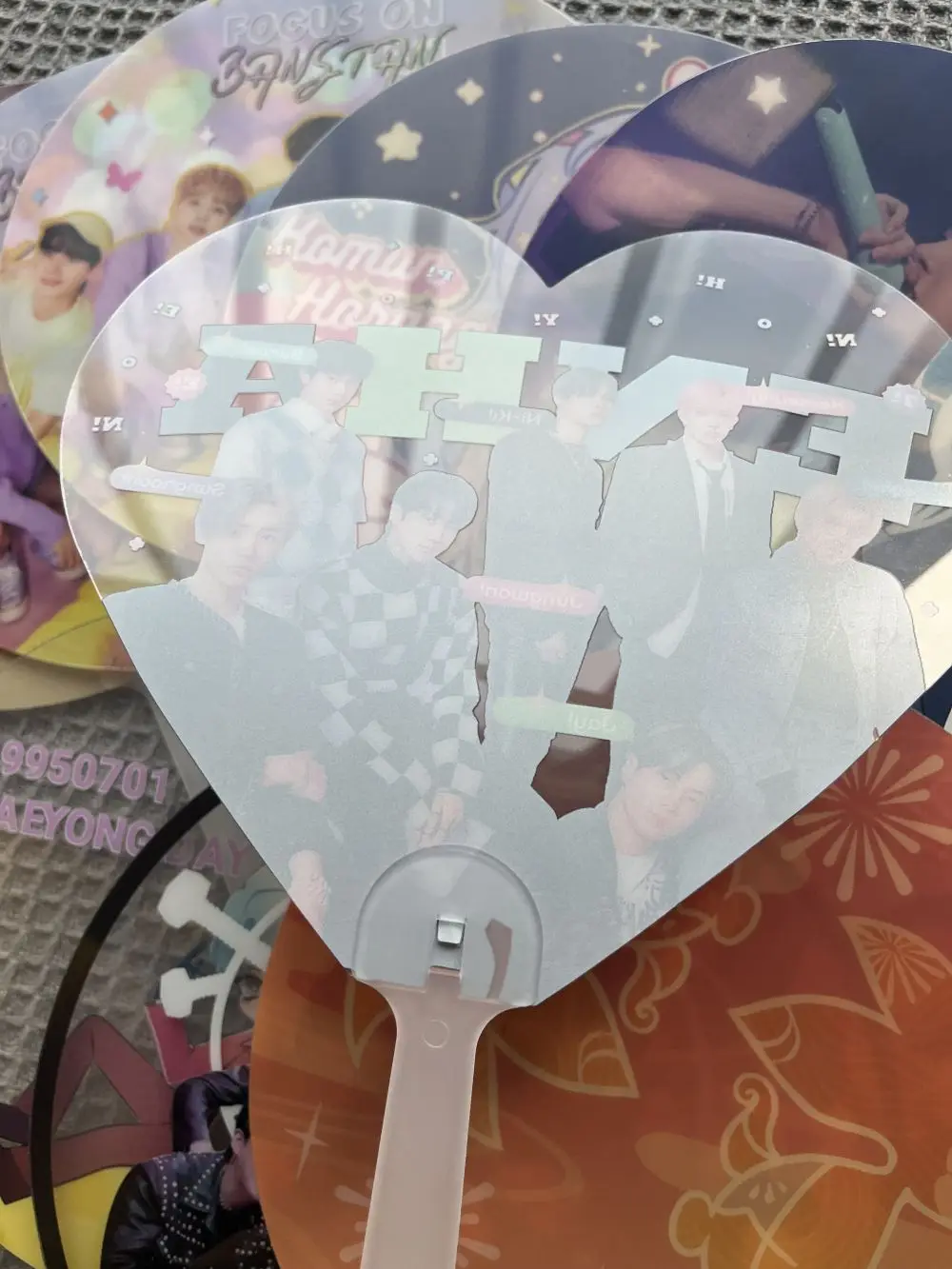 Korea Event Transparent PVC Hand Fan 28*18CM - Kpop Style