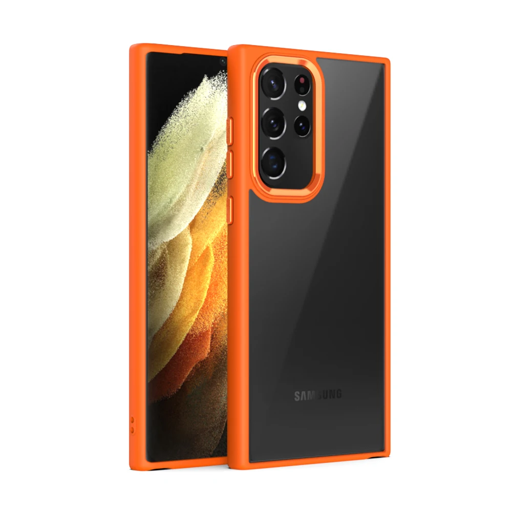 Bt Metal Ring Hard Clear Acrylic Shockproof Phone Case For Samsung F20 ...