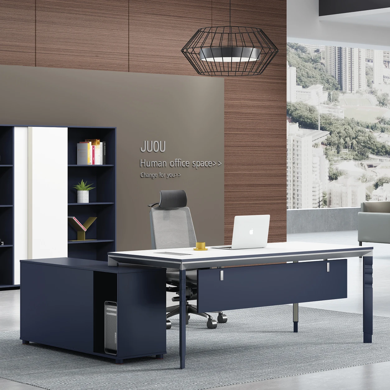 Modern Design Office Desk Furniture with Storage Cabinet