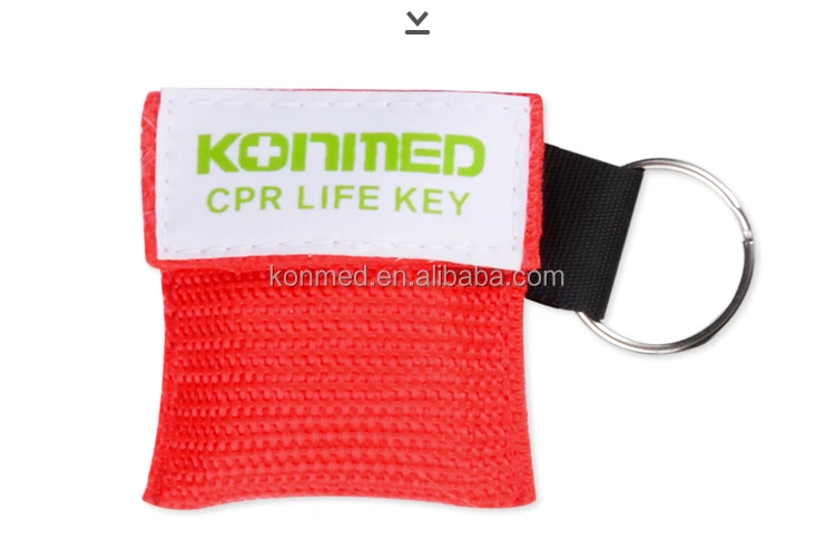 Portable Woven Pouch CPR Mask Keyring - First Aid Essentials