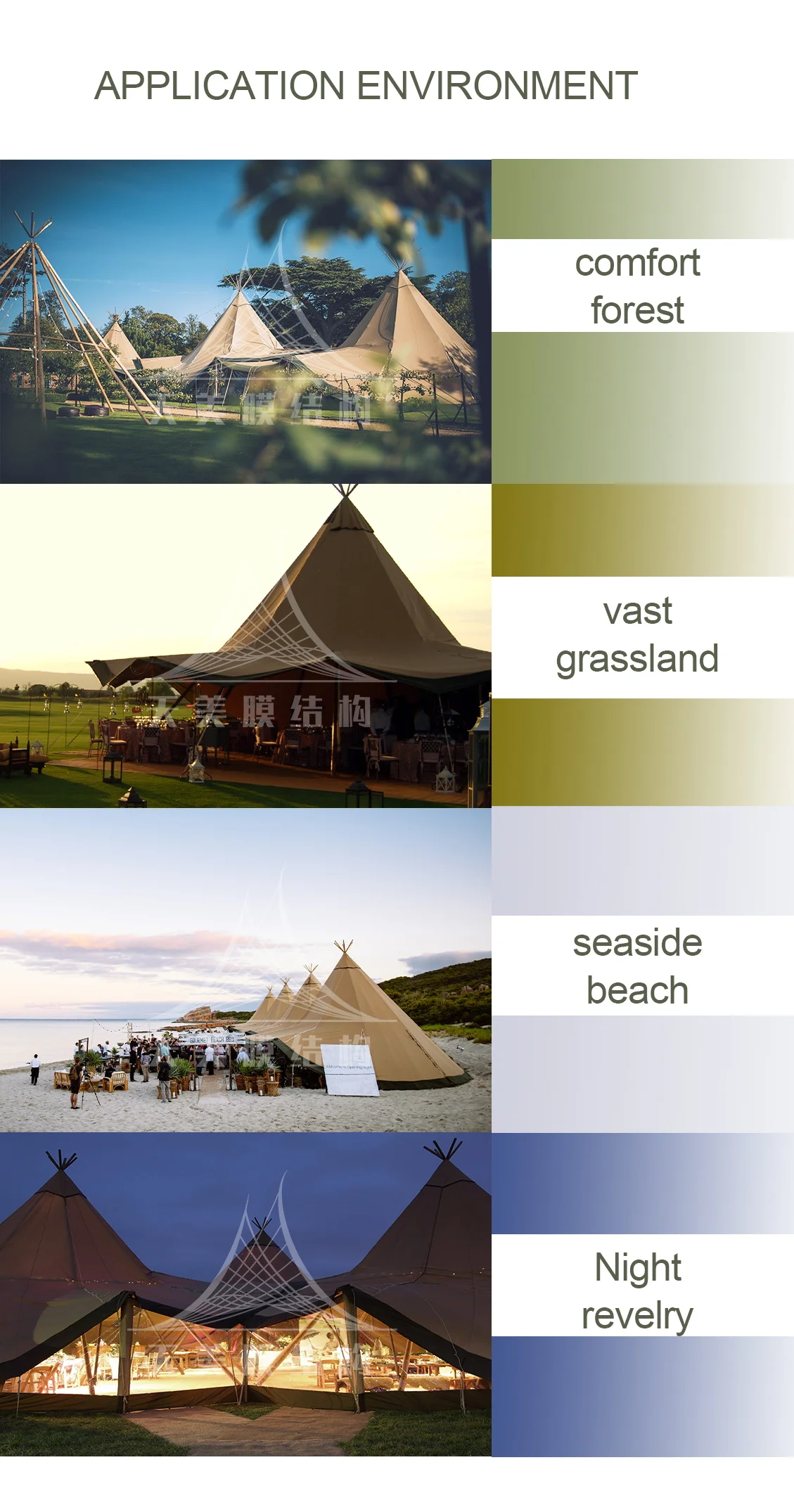 Outdoor Pyramid Tent Waterproof Camping Tipi Tent Teepee Other Tents ...