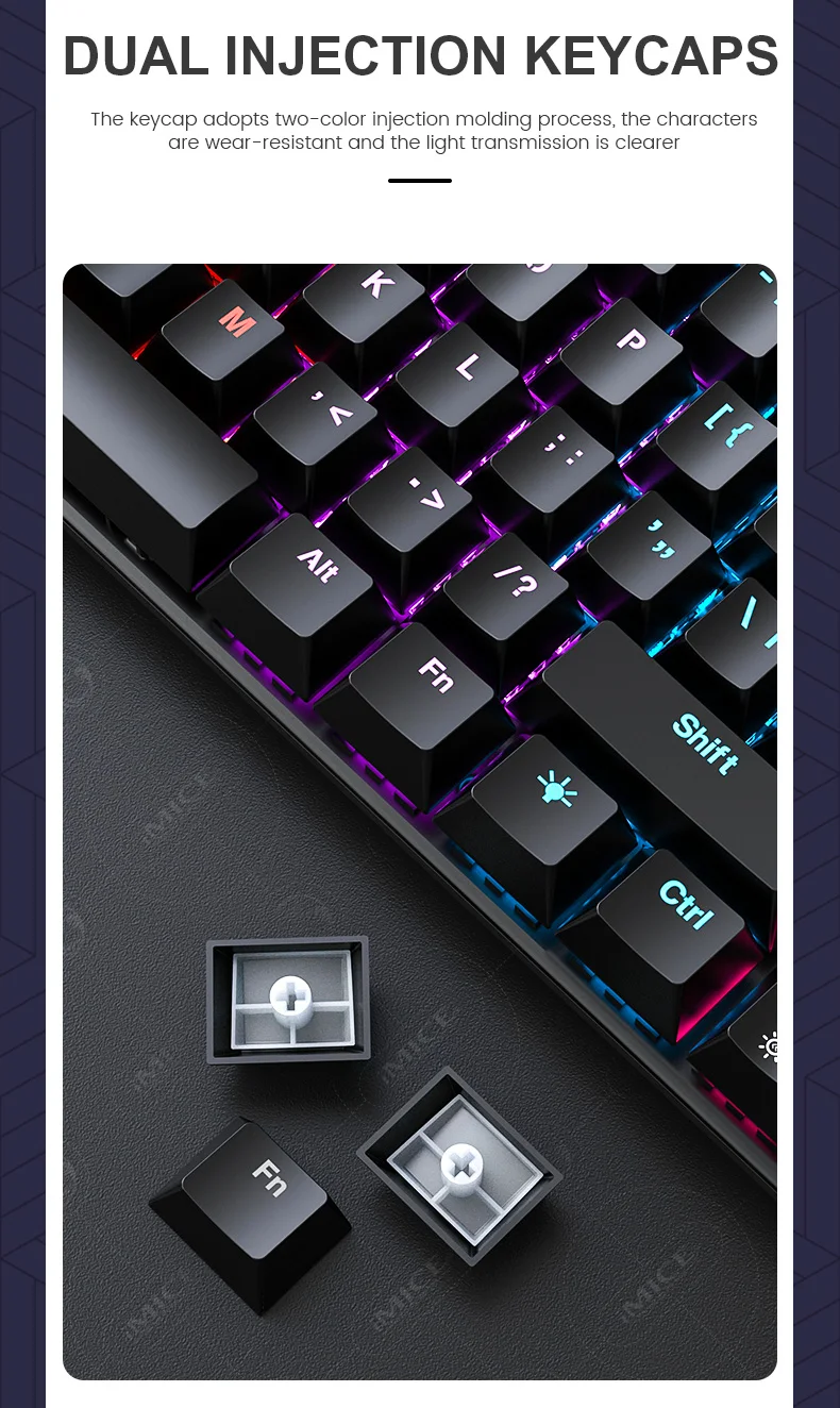 Imice Mk-x90 Mechanical Gaming Keyboards With 104 Keys,Rgb Backlit And ...