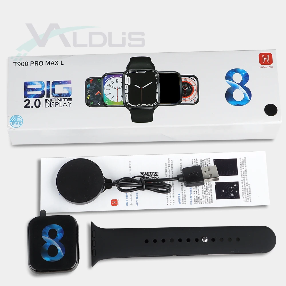 2.0 Inches T900 Pro Max L Hiwatch Plus Smartwatch Montre Relogio Smart ...