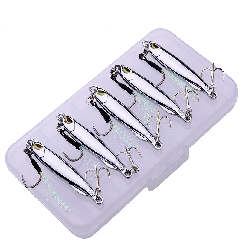 10g-80g Metal Shining Mackerel Jigging Lure Attaching Hook With Feather ...