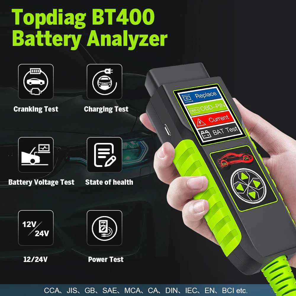 Topdiag BT400 4in1 Car Battery Tester - Reliable & Versatile
