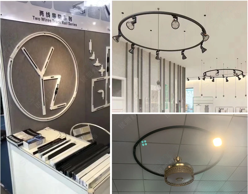 Bended Curved Lighting Track Rail for Four Wire LED Track Light