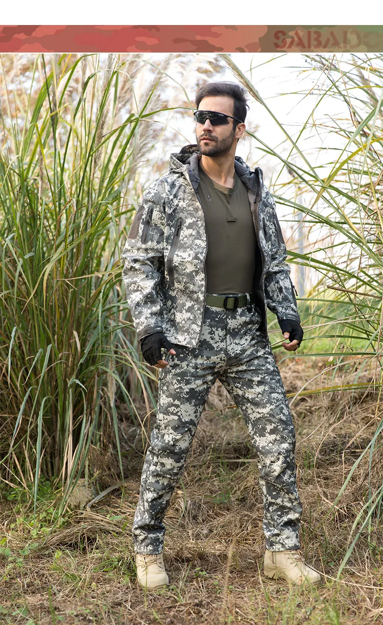 Sabado Tactical Russian Softshell Shark Skin Jacket Camouflage Outdoor ...