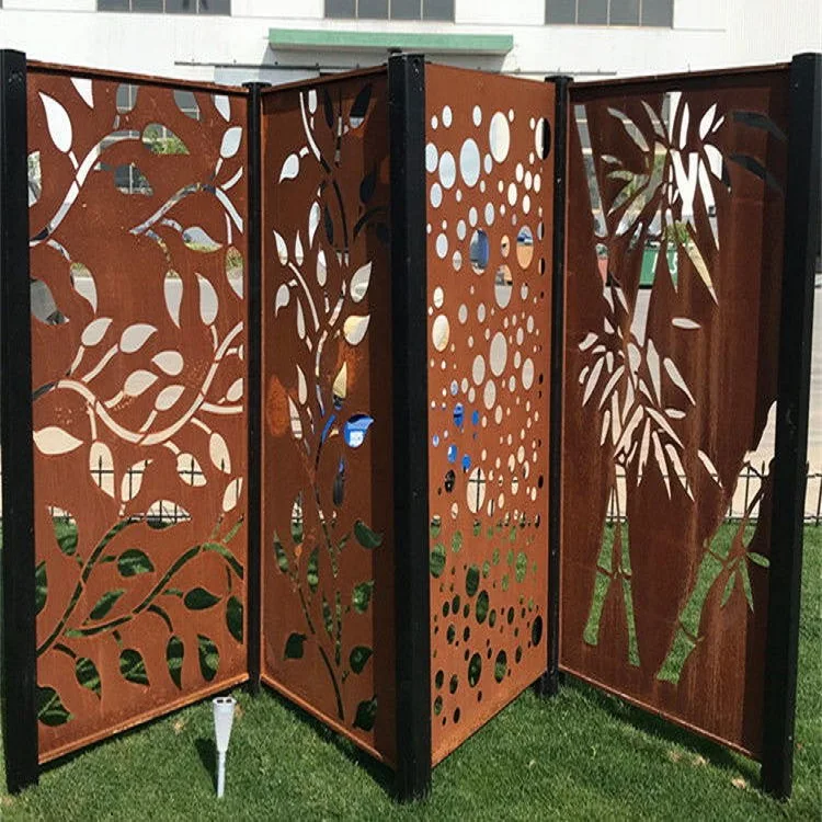 Outdoor Gazebo Panel Decorative Metal Screen Laser Cut Metal Garden ...