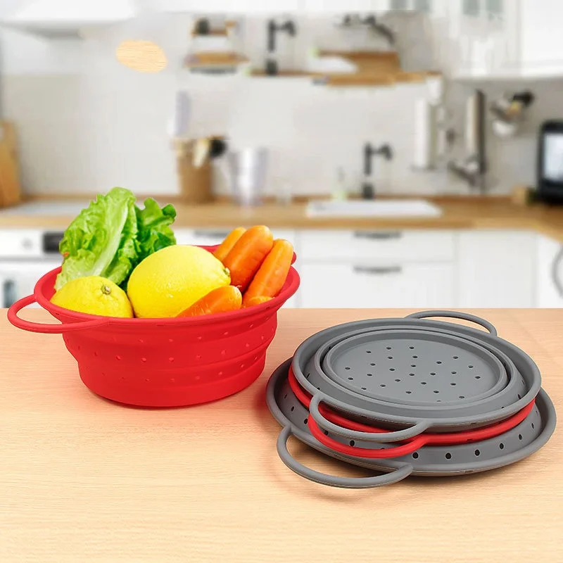collapsible silicon colander sink colanders and strainers basket with ...