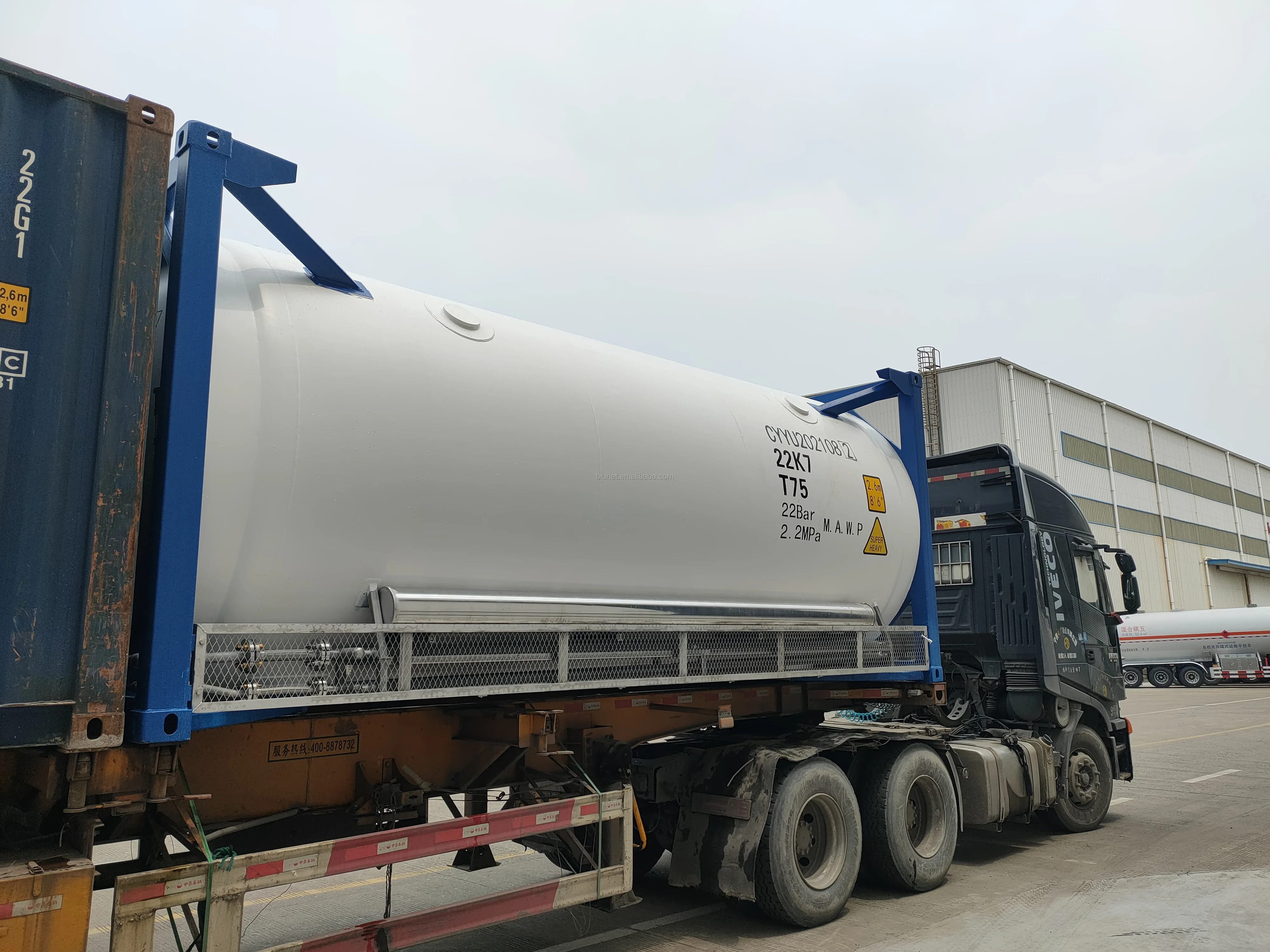 20ft 22k7 Iso Tank Containers For Liquid Oxygen,Nitrogen,Argon,Co2 ...