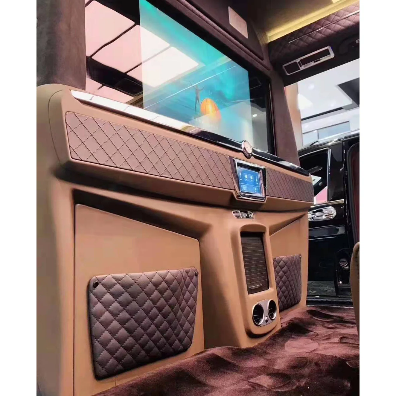 Luxury Van Interiors - Mercedes V Class Metris Vito Partition with TV