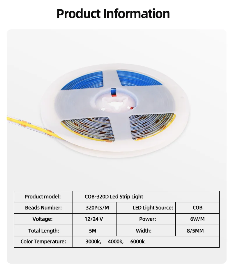 5050 220v 5v 12v 24v Cob 100ft Linear Profile Warm 2835 White Smart Smd ...