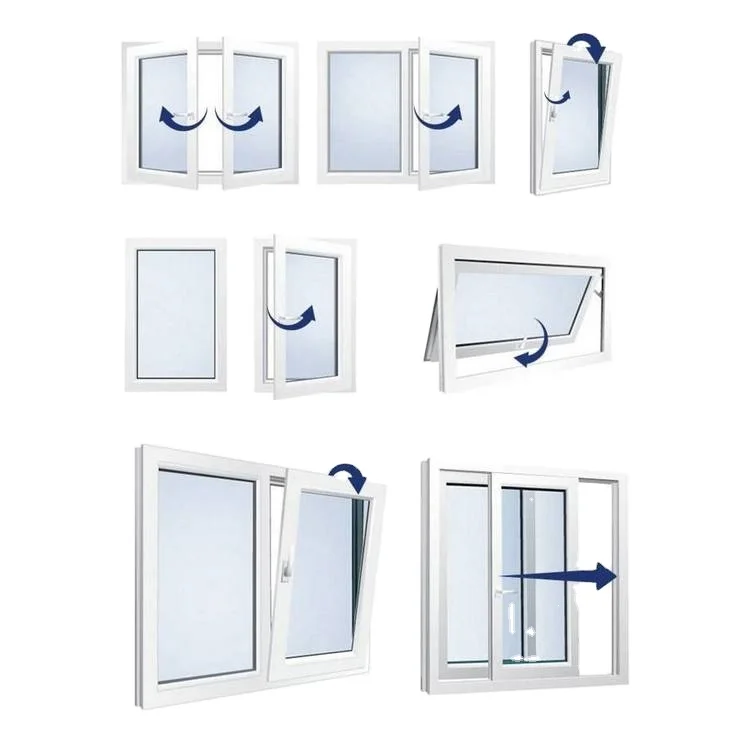 European Design Upvc Windows Double Glazing Swing Pvc Casement Window ...