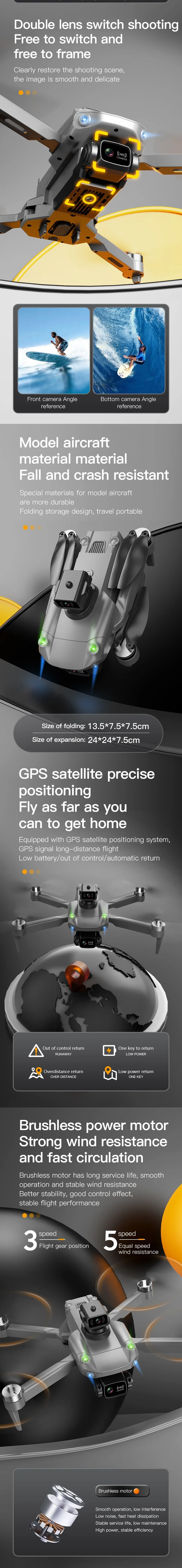 K998 Foldable 6K Dual Camera RC Drone - Professional Photography