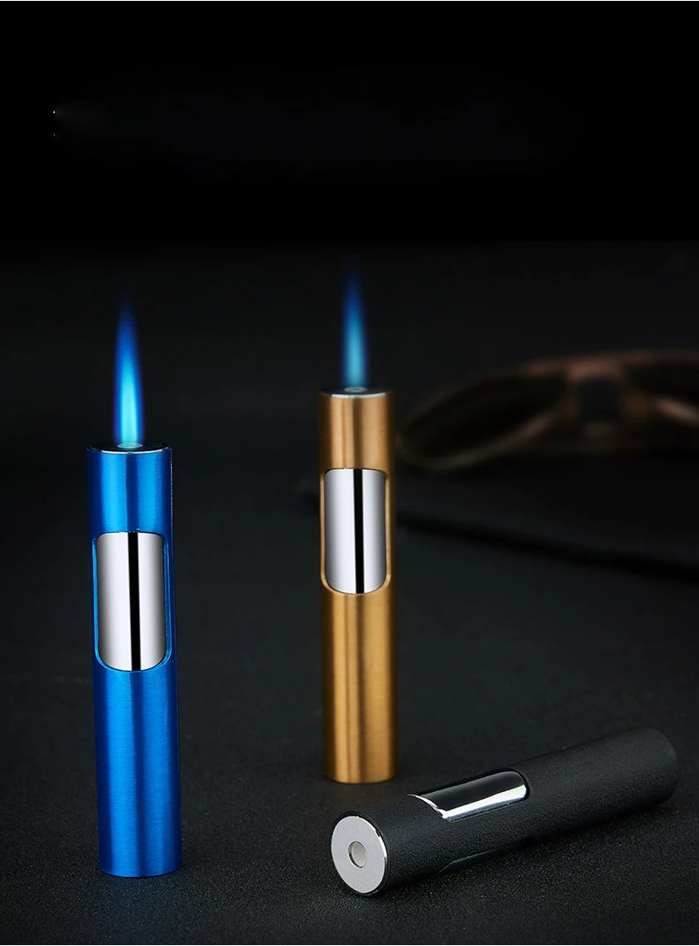 Wholesale Windproof Blue Jet Flame Pen Lighter Custom Logo/refillable ...