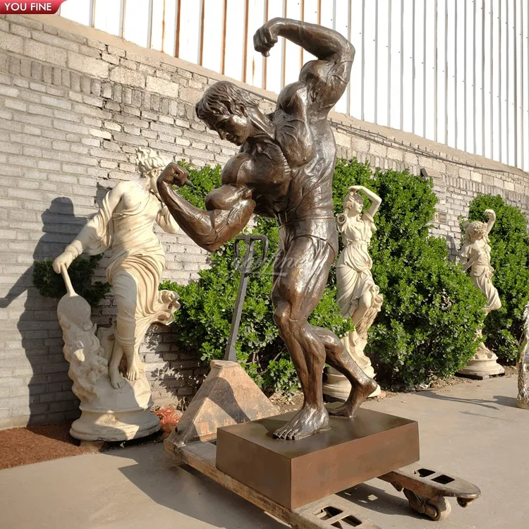 Life Size Arnold Famous Muscle Nude Man Sculpture By Youfine
