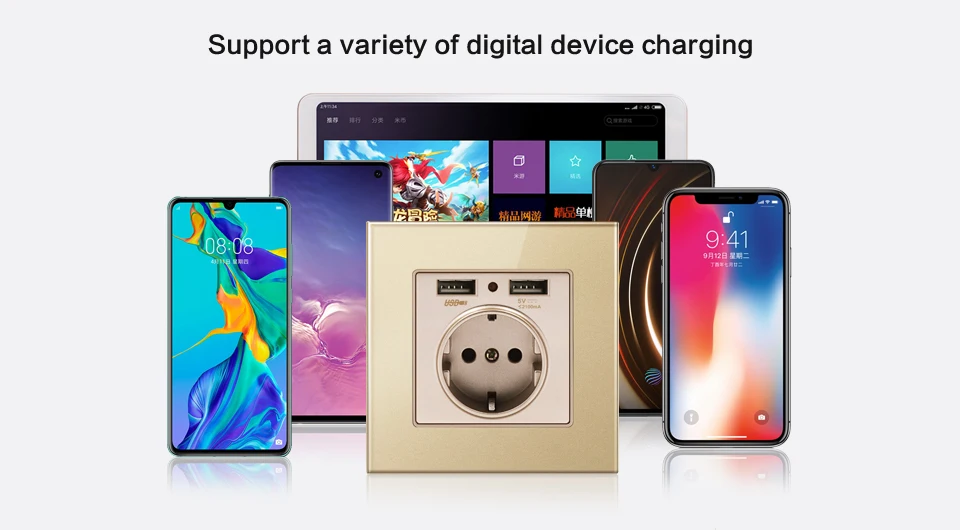 SRAN Luxury Recessed Wall Socket with Dual USB Charging