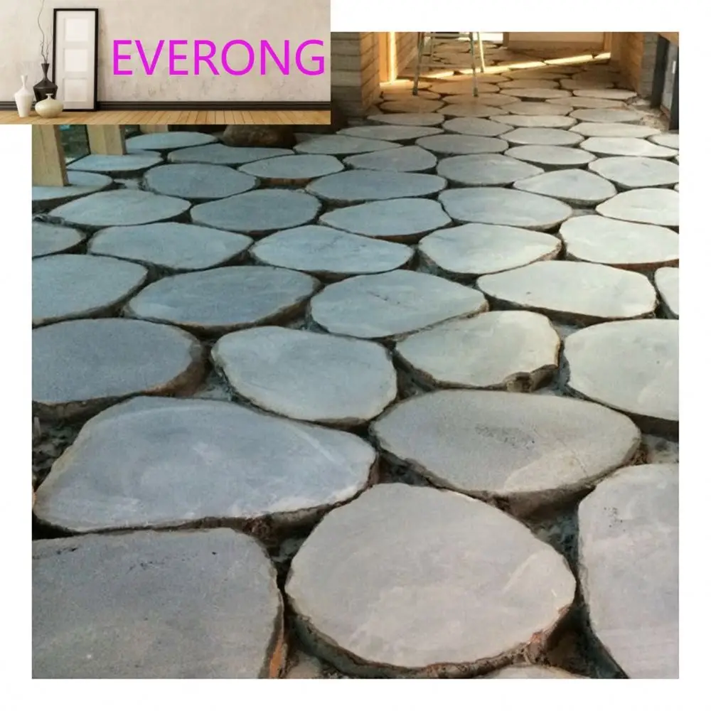 Black stone basalt landscaping flagstone stepping stone for patio road ...