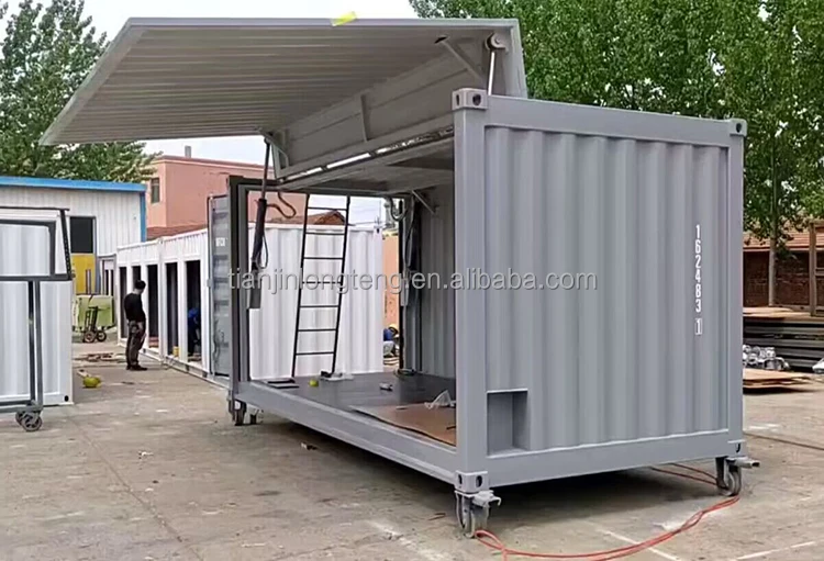 Electric Hydraulic Cylinder 20ft Flying Wing Shipping Container Side ...