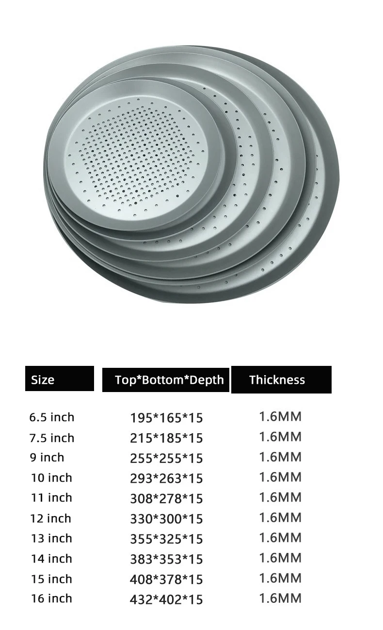 Stackable Commercial Pizza Bakeware Aluminium Metal Punched Perforated ...