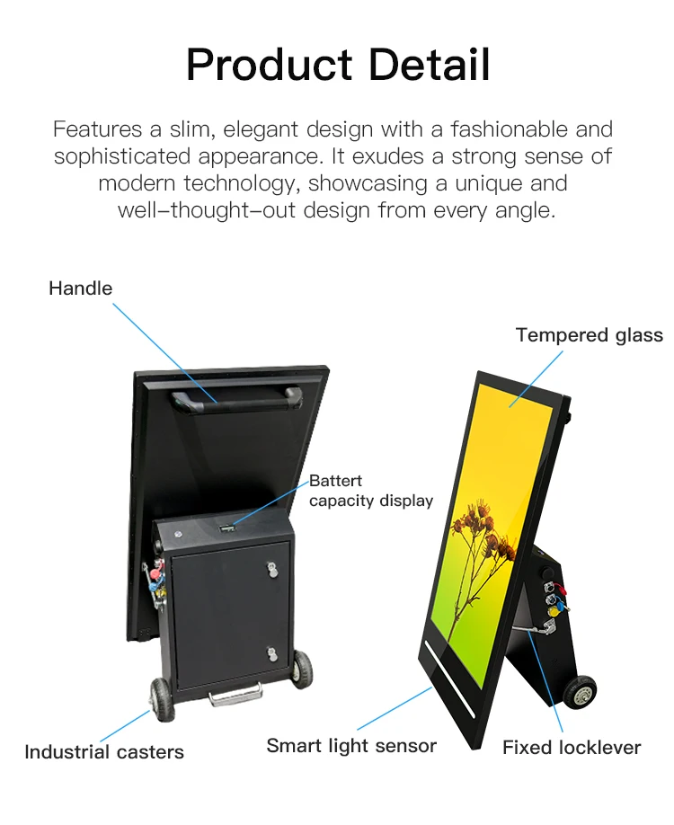 Portable Battery Powered 43 Inch Outdoor Digital Signage