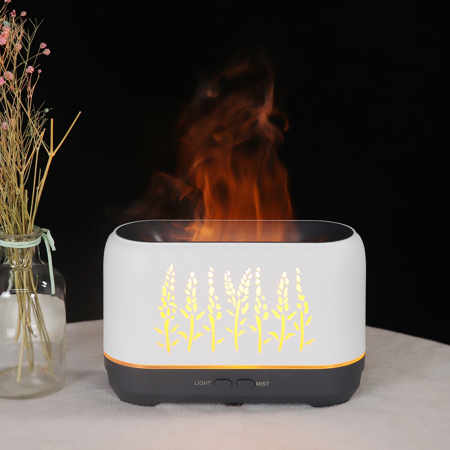 200ml Fire Humidifier 3d Flame Diffuser Essential Oil Fragrance Ultrasonic Aromatherapy Diffuser ...