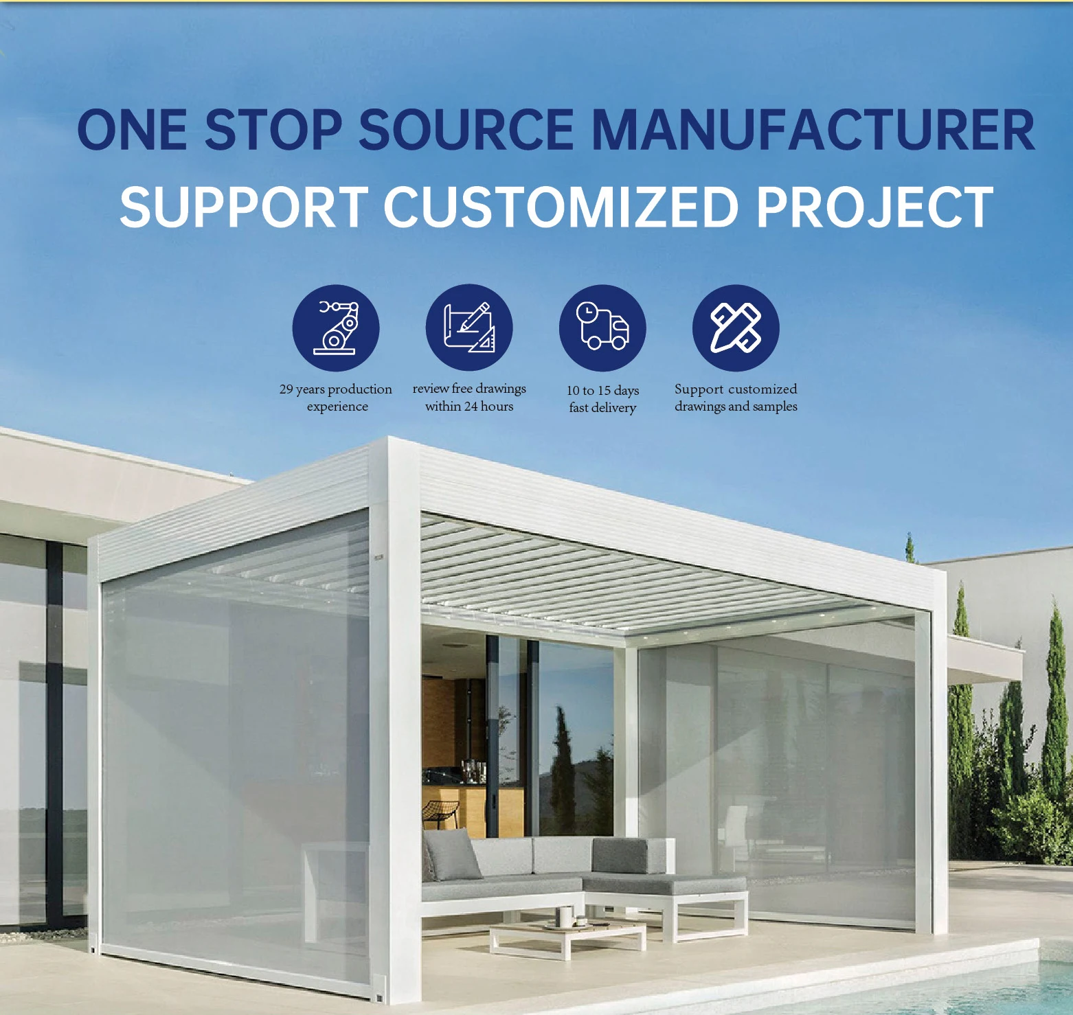 Modern Bioclimatic Pergola - Durable and Stylish Outdoor Shelter