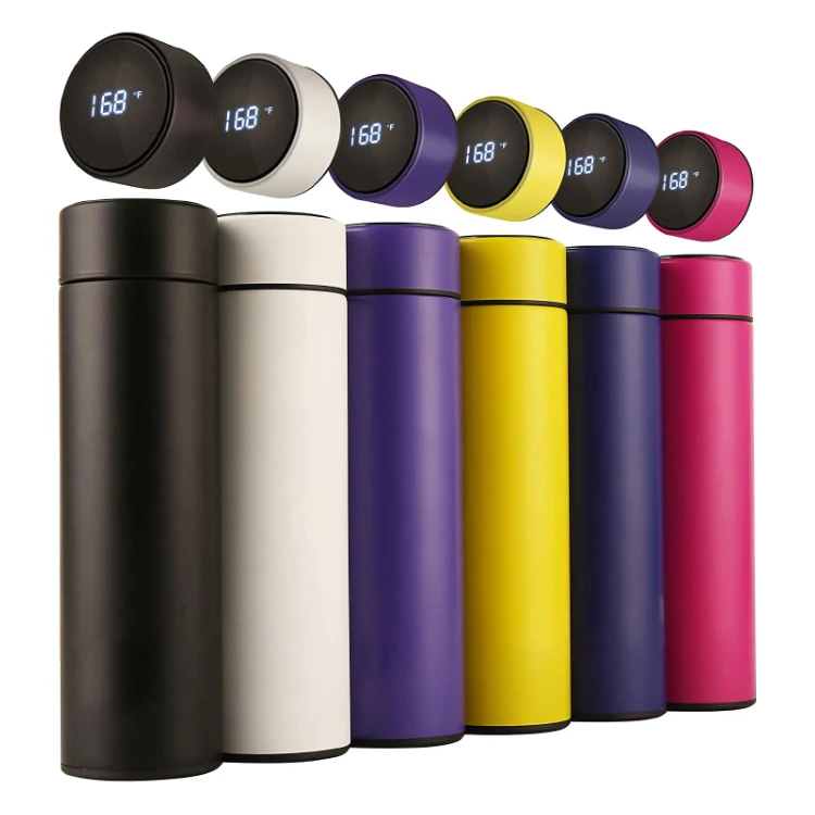 Customized stainless steel smart bottle portable double wall sealed led ...