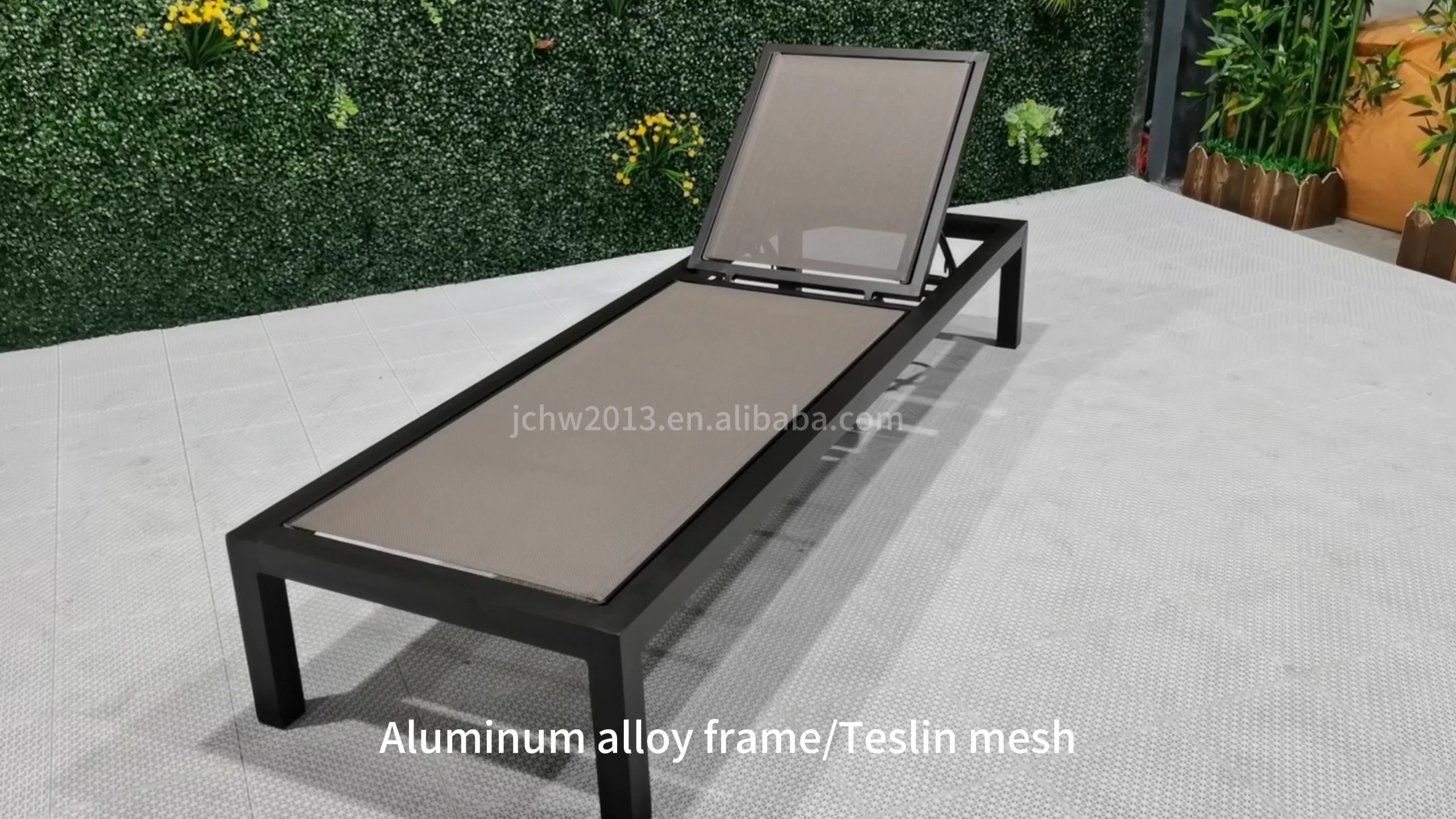 Modern Design Black Metal Sun Beds Beach Lounger Aluminum Sunbed With ...