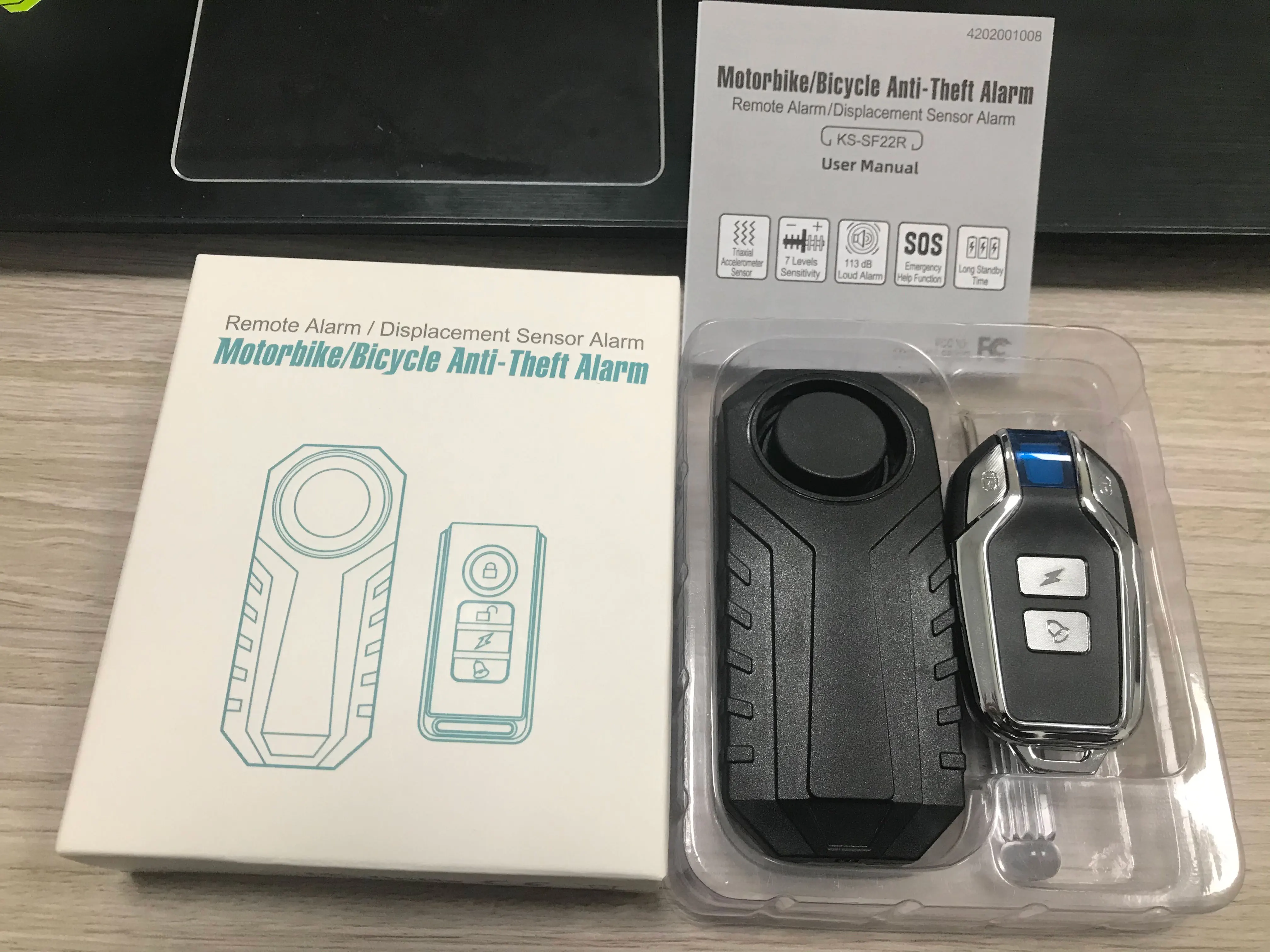 Novo Wireless Sensor De Vibração Alarme Anti-roubo Da Motocicleta ...
