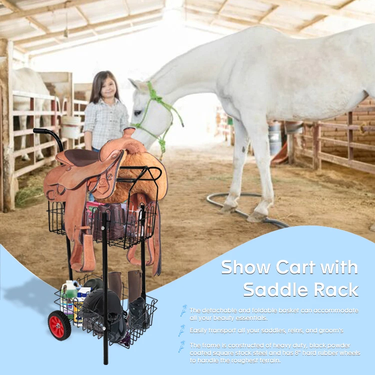 JH-Mech Portable Multi Saddle Racks for Horses High-Quality Two Wheel ...