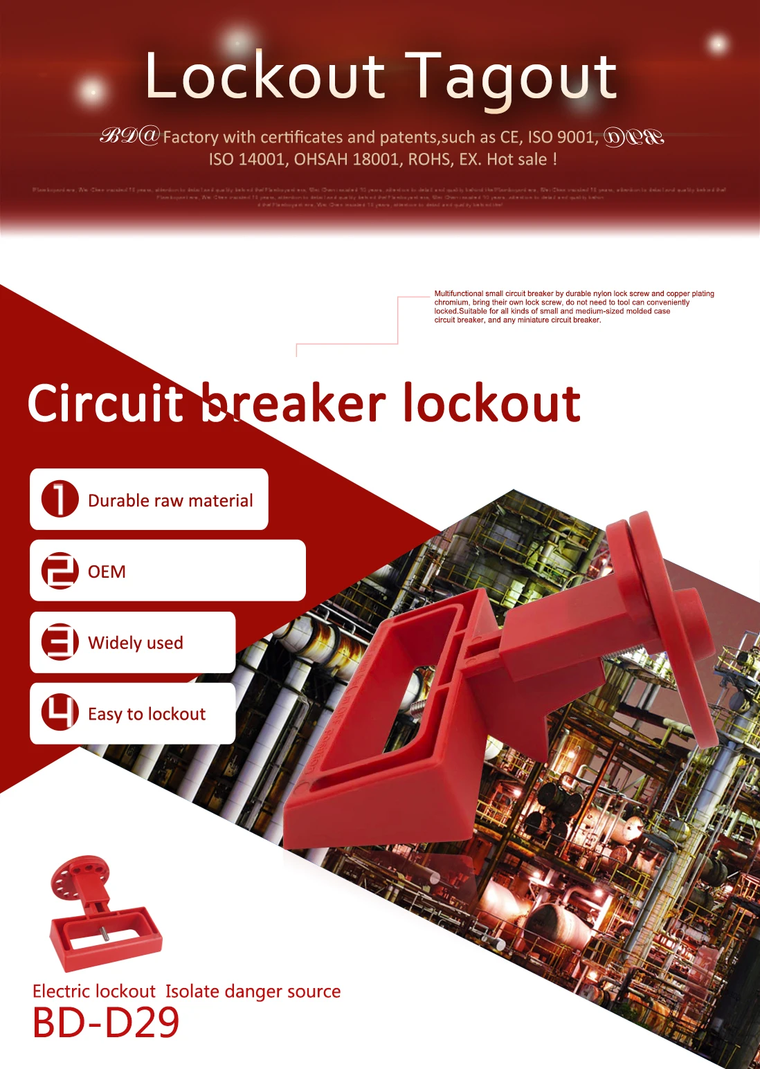 Clamp-on Oversized Circuit Breaker Lockout Device For 3-phase 480/600 V ...