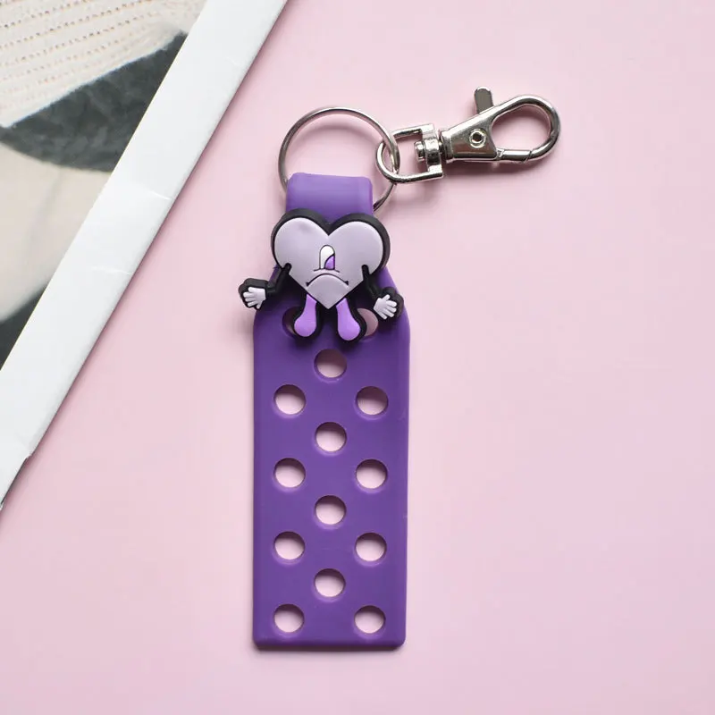 Rubber Pvc 3d Cute Acrylic Keychains Kawaii Anime Silicone Heart ...