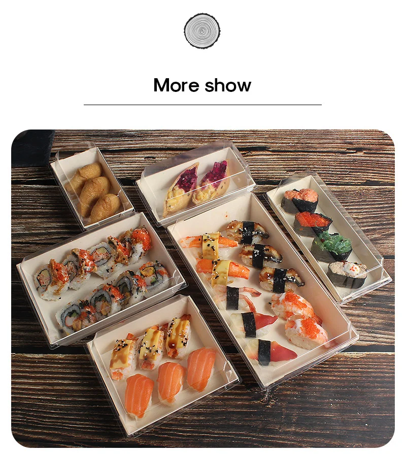 High Quality Wooden Sushi Box Restaurant Disposable Wooden Cake Cheese ...