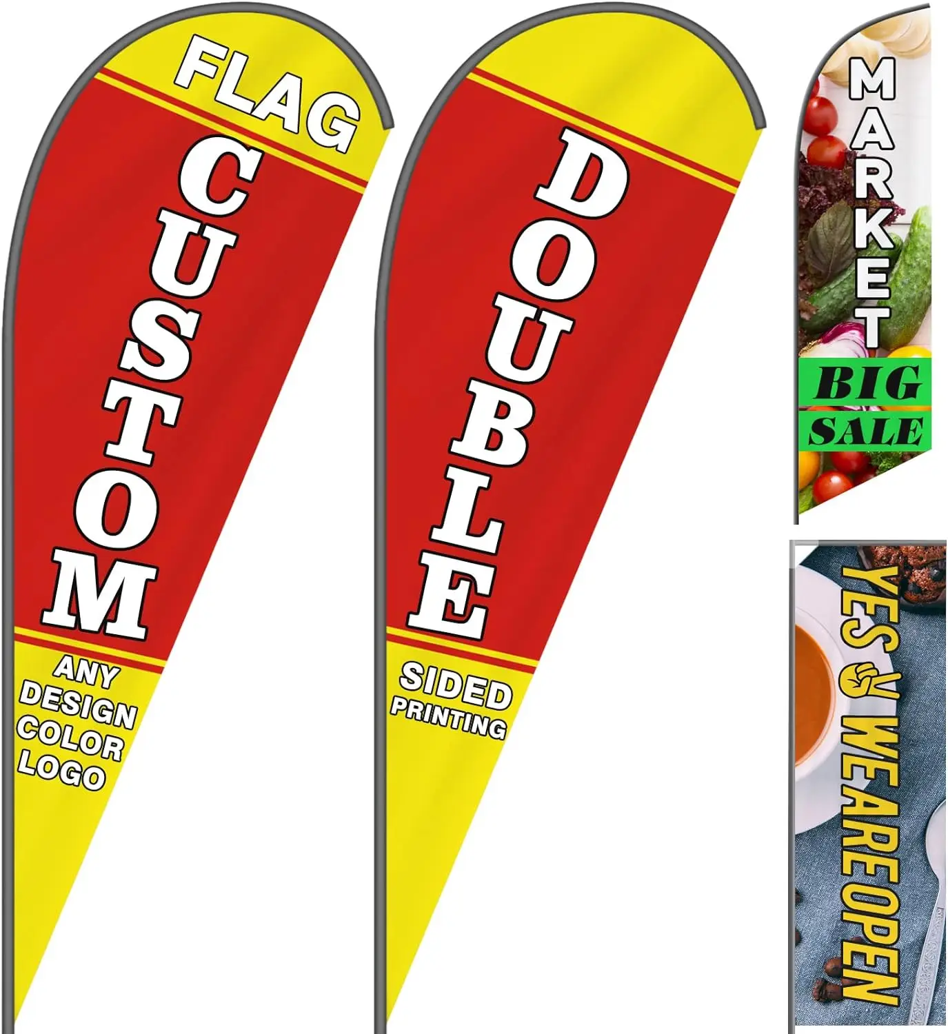 Custom Printed Teardrop Flying Banner Beach Flagpole Open House Car ...