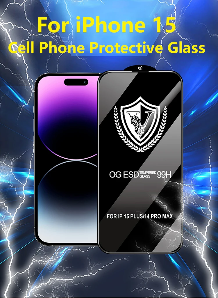 New High Quality ESD Anti Static Tempered Glass for iPhone 15 Screen ...
