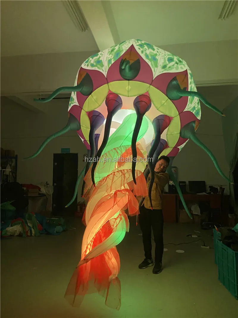 Wedding Red and White Inflatable Rose Flower with Light