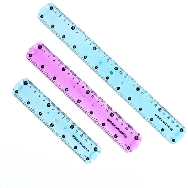 Eurolucky Soft Stationery Ruler 15cm 20cm 30cm Wavy Line Flexible ...