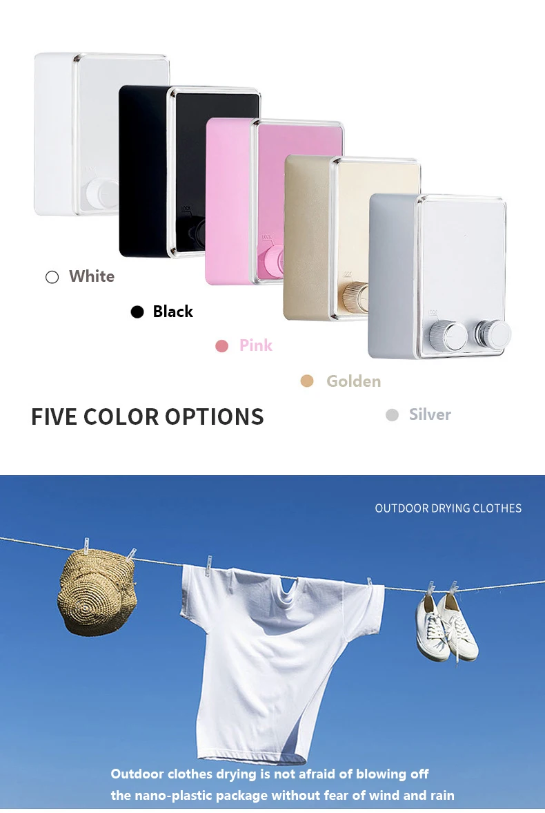 Retractable Clothesline SUS304 - Durable & Adjustable