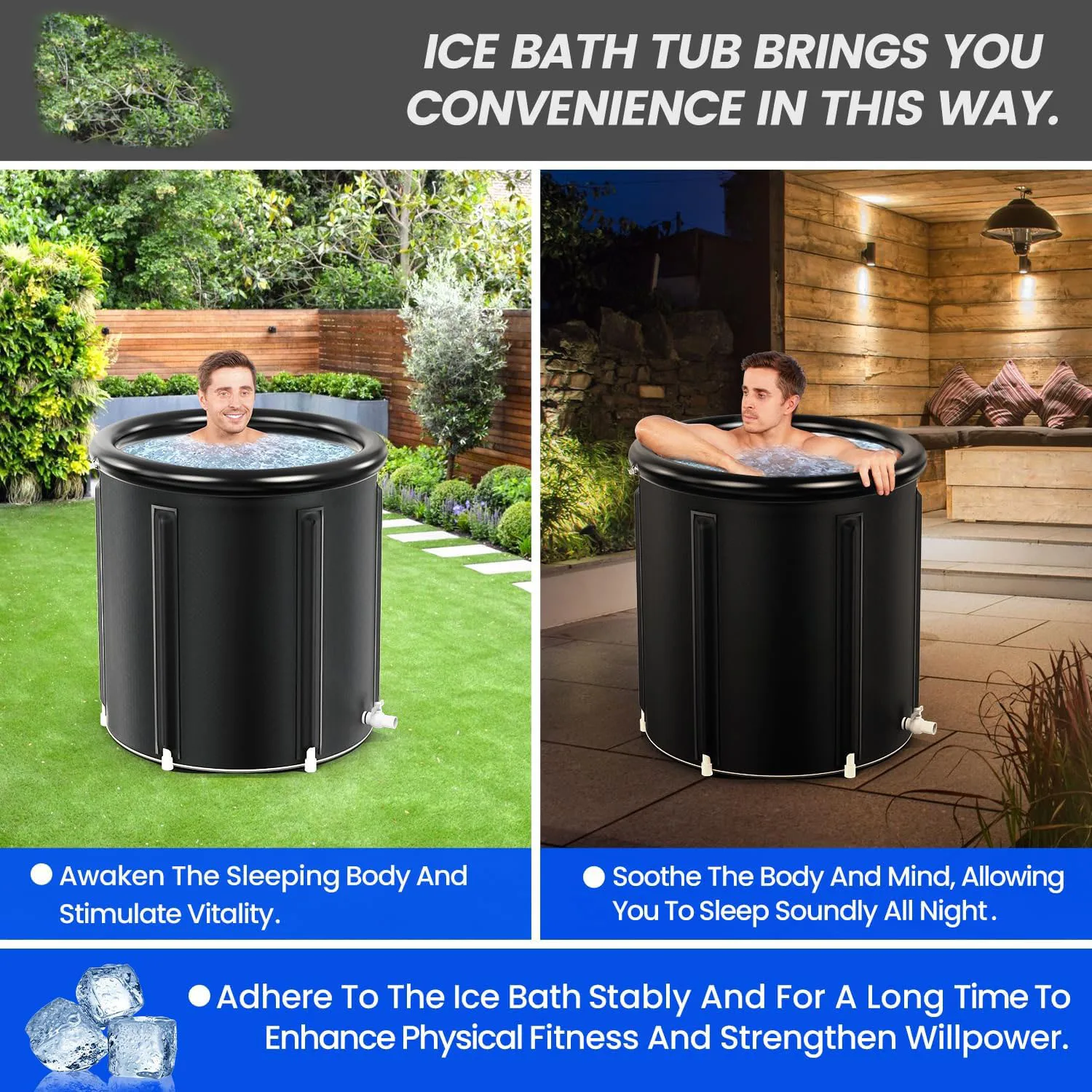 Large Ice Bath Tub for Athletes - 106 Gallons Portable Pool