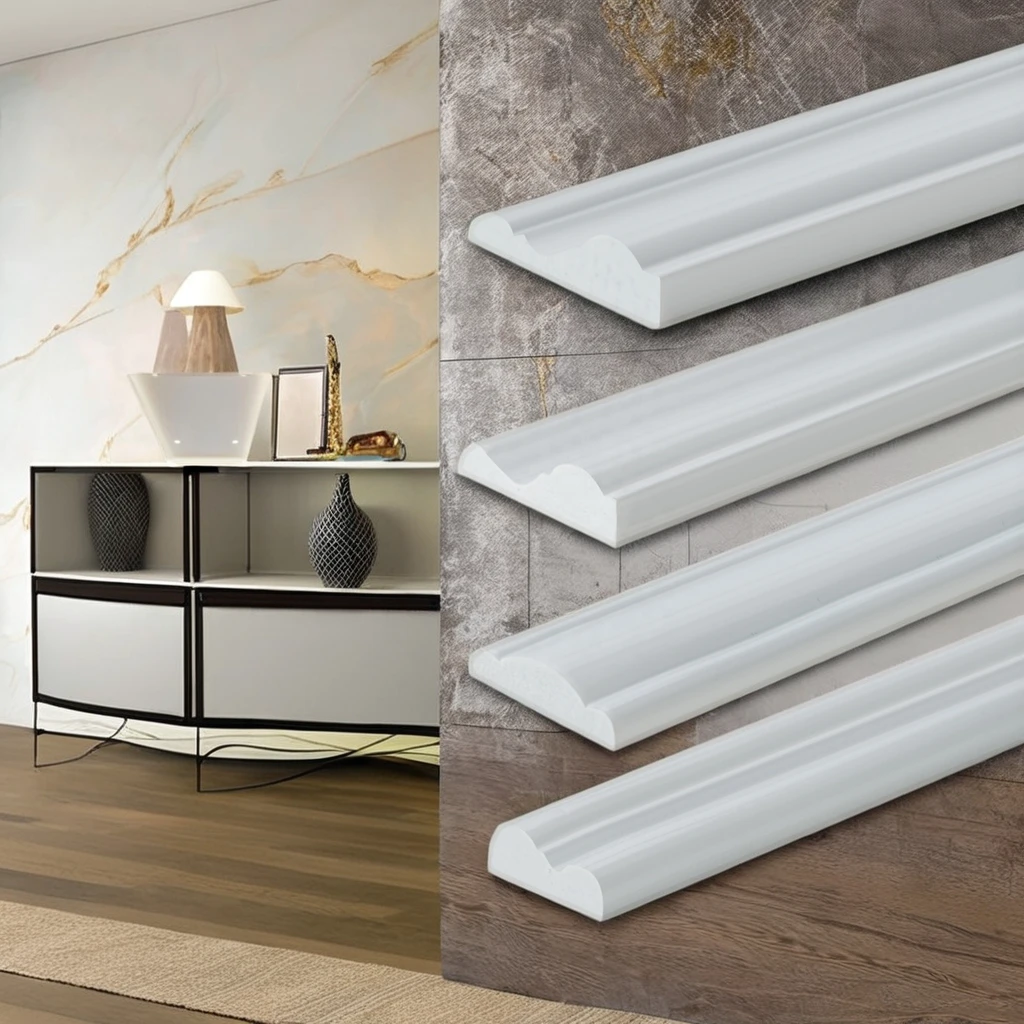 Self-Adhesive Wall Protection Trim Peel Stick Chair Rail Panel Molding ...