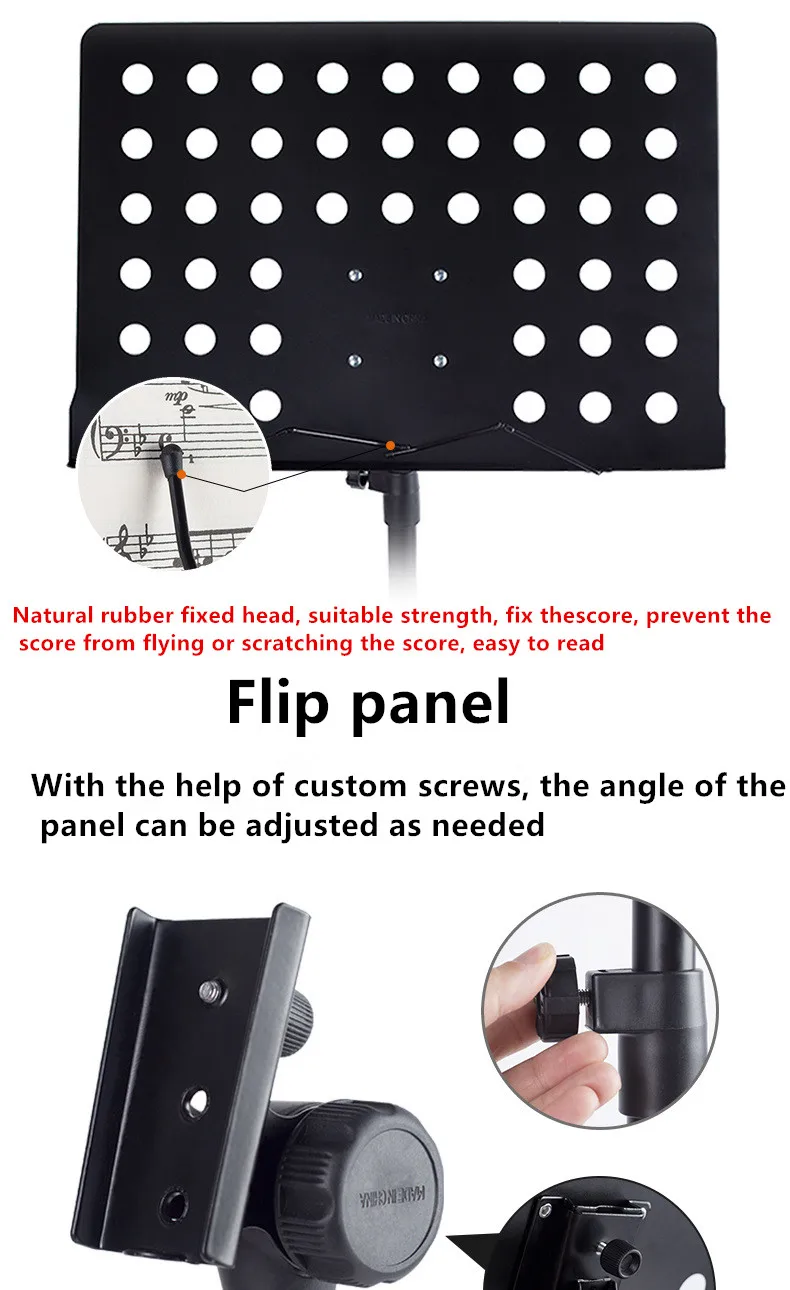 Adjustable Music Note Stand Folding Steel Music Holder Sheet Music ...