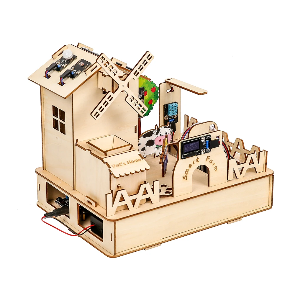 Acebott Esp32 Iot Projects Wooden House Stem Smart Home Starter Kit For Arduino Buy Esp32