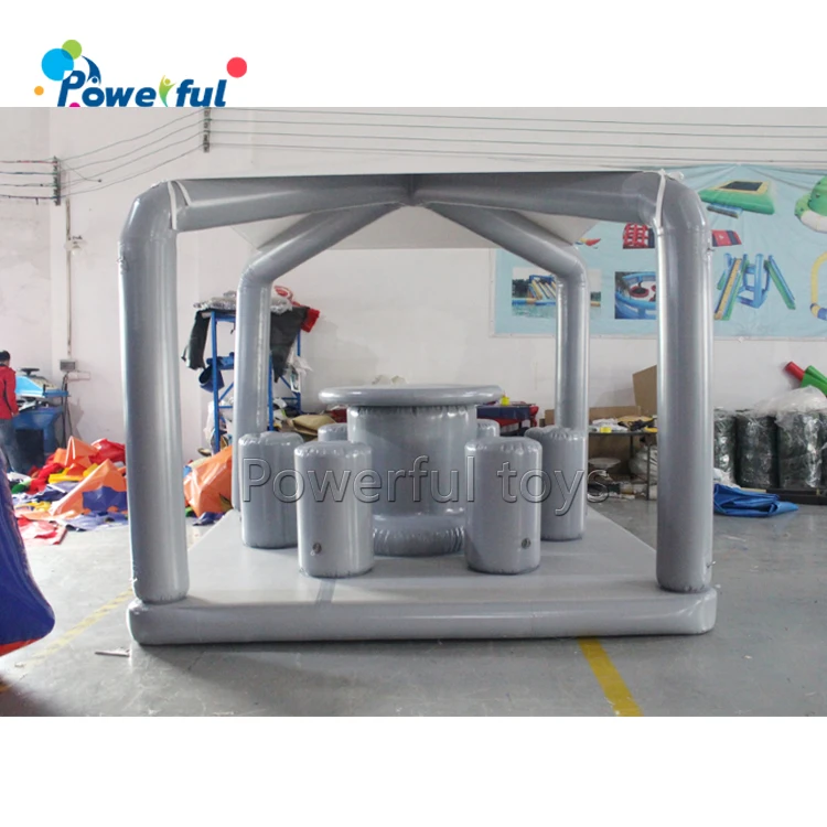 6 Person Floating Cabana Inflatable Floating Bar Island Platform With ...