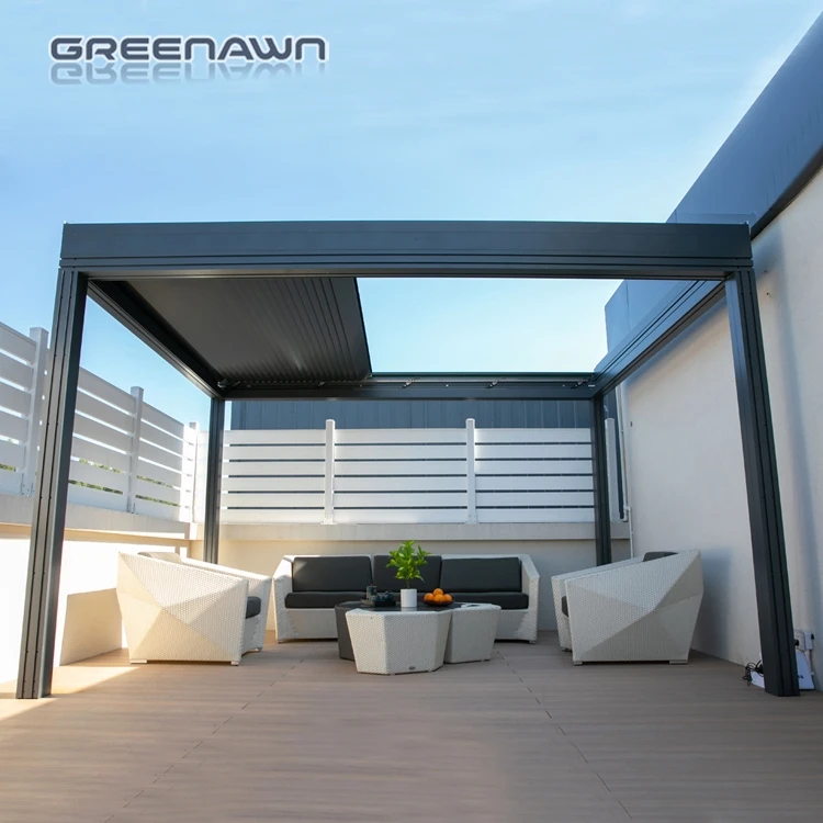 Outdoor Waterproof Aluminium Motorized Foldable Pergola Retractable ...